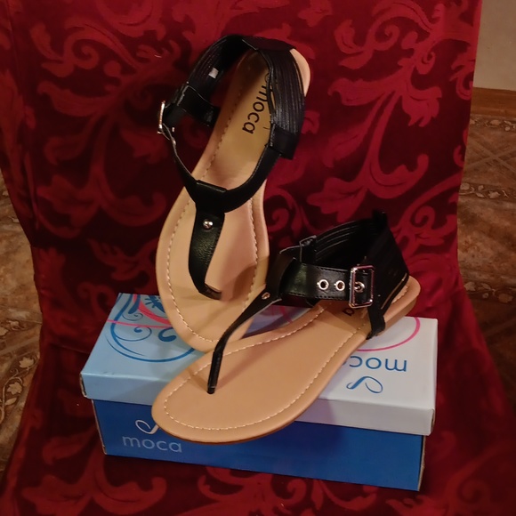 Moca | Shoes | Nib Moca Brand Womens Black Sandals | Poshmark
